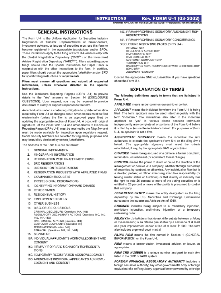Fillable Online Form U4 - Westlaw Fax Email Print - pdfFiller