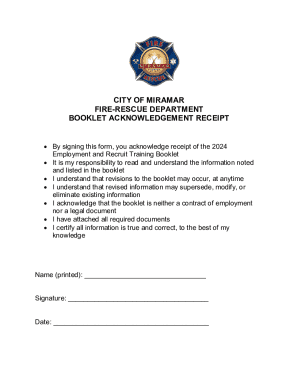 Fillable Online CITY OF MIRAMAR FIRE-RESCUE DEPARTMENT BOOKLET ...