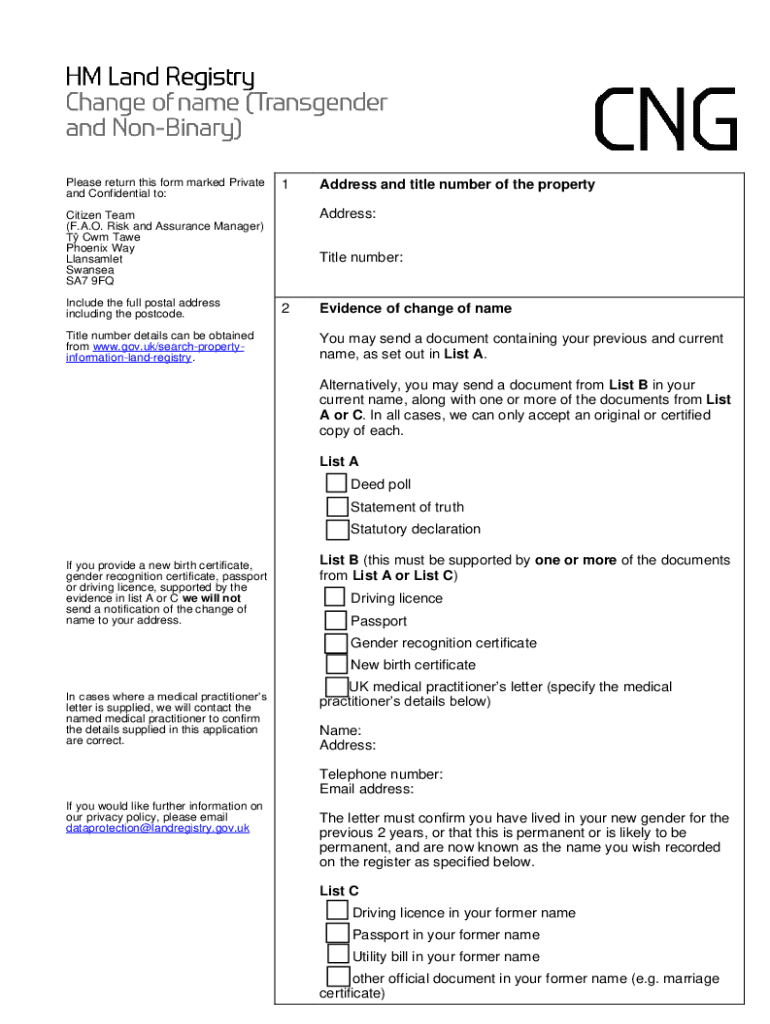 Fillable Online If a transgender person legally changes their name and ... Fax Email Print ...