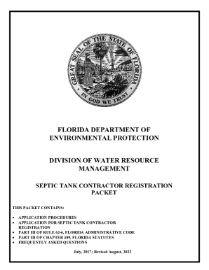 Fillable Online Septic Tank Contractor Registration Packet. Includes ...