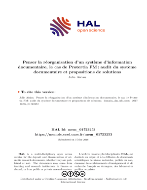 Remplissable En Ligne Penser la rorganisation d'un systme d'information documentaire, le cas de ...