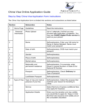 Fillable Online China Visa Online Application Form Guide Fax Email ...