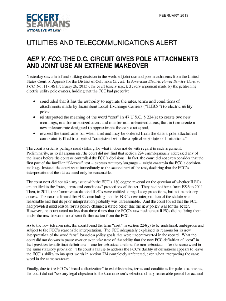 Fillable Online D.C. Circuit grants petition for review - NAB v. FCC ...