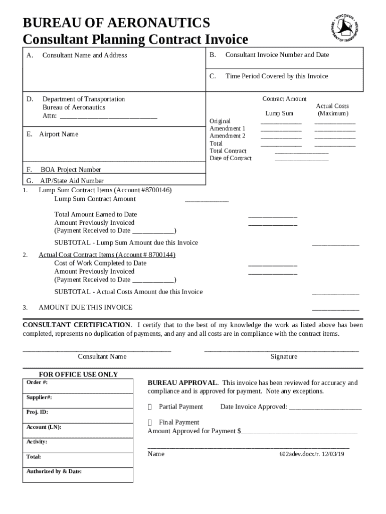 602a Contract Invoice for planning contract. 602a Contract Invoice for ...