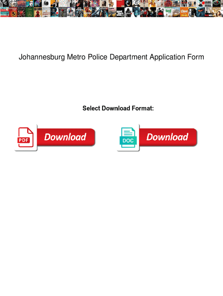 Fillable Online Johannesburg Metro Police Department Application Form ...