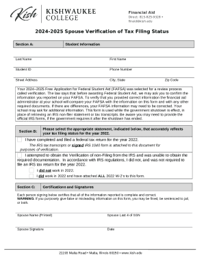 2024-2025 Verification Status 1 Independent Worksheet Doc Template ...