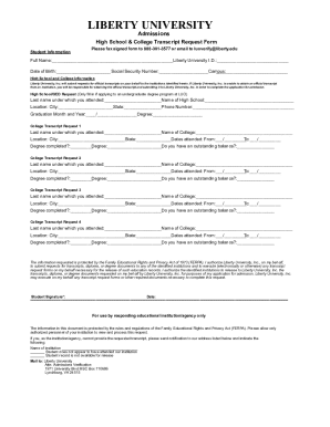 Fillable Online High School & College Transcript Request Form Fax Email Print - pdfFiller