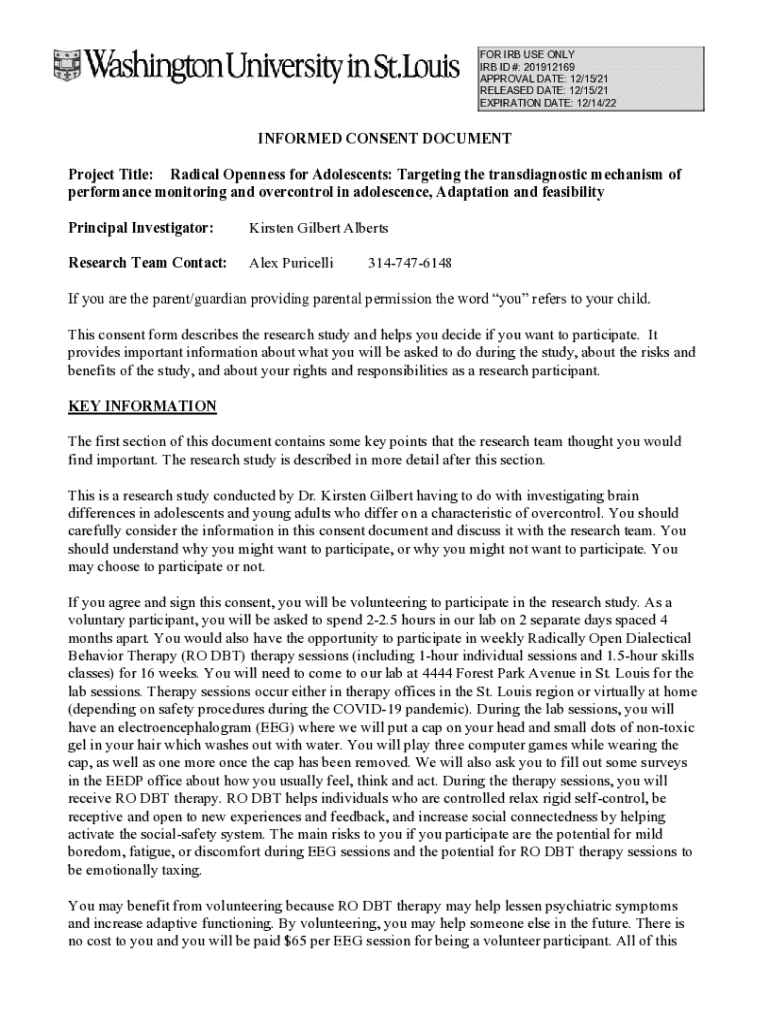 Fillable Online IRB ID #: 201912169 Fax Email Print - pdfFiller