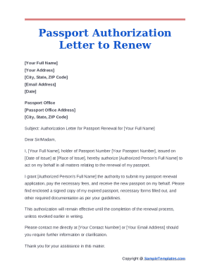 Passport Office Address Doc Template | pdfFiller