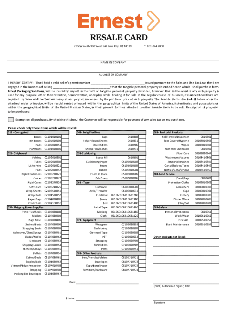 Fillable Online TC-721NR, Sales Tax Exemption Certificate for Non-Utah ...