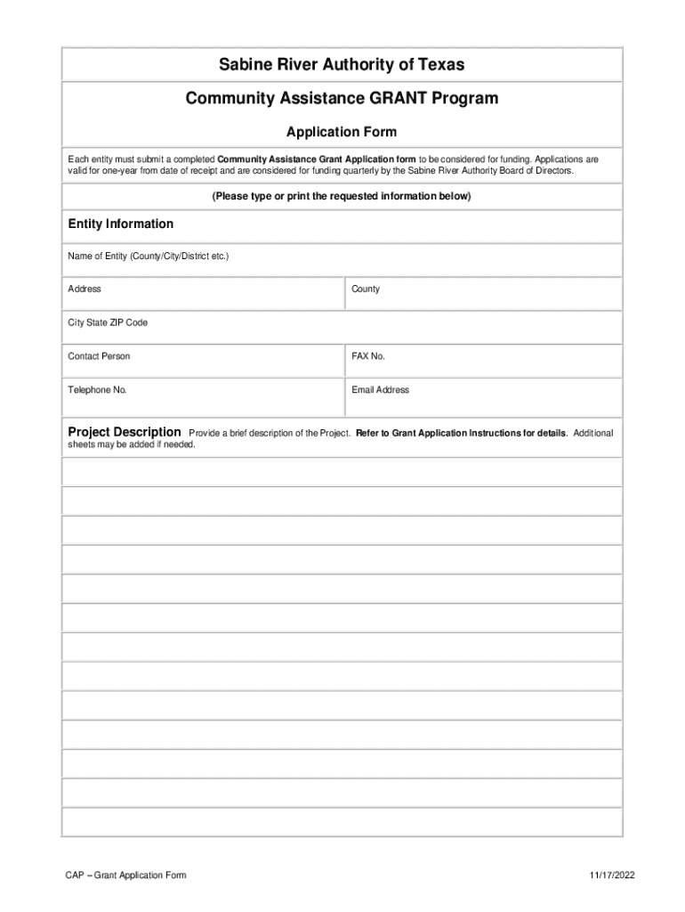 Fillable Online Sabine River Authority of Texas Staff Report Fax Email ...