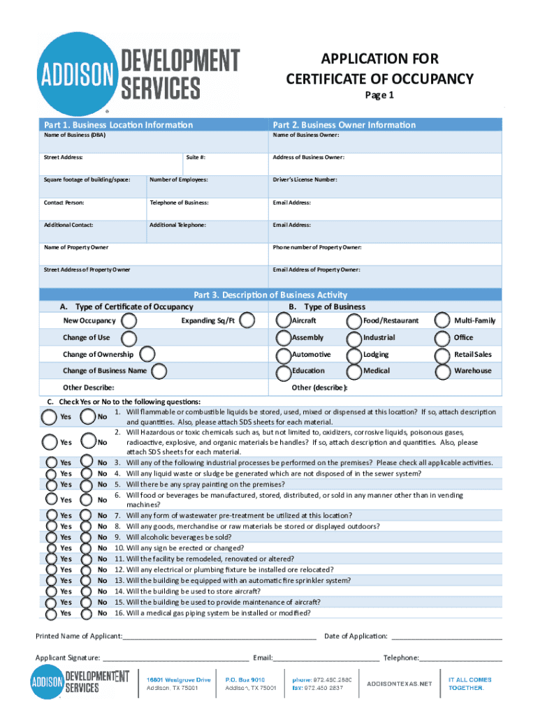 Fillable Online Certificate-of-Occupancy-Application-New-Businesses ...