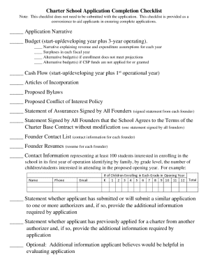 Fillable Online Application for a Public Charter School Completeness ...