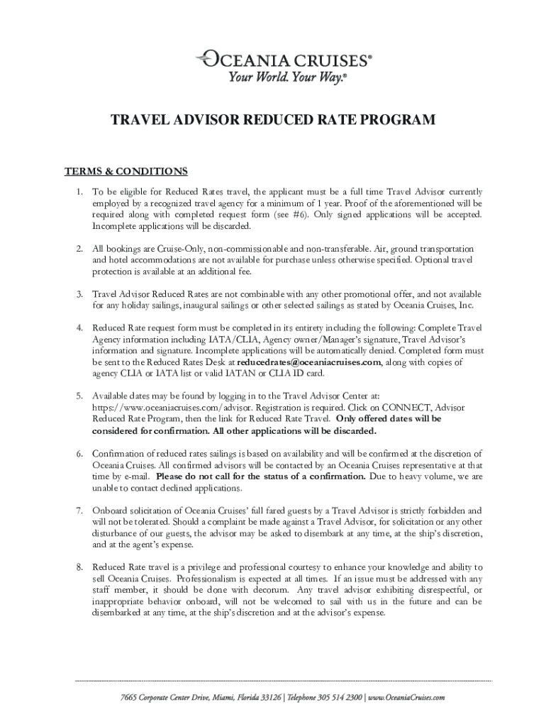 Fillable Online Collette announces new Travel Advisor Reward Program ...