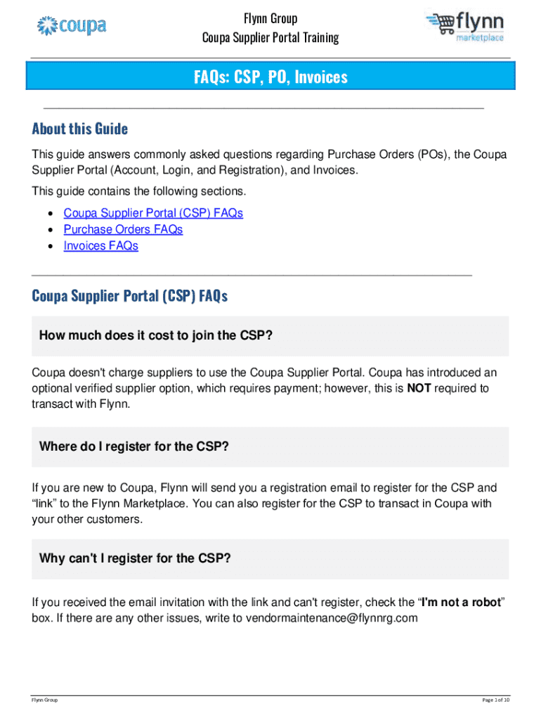 Fillable Online Getting Started with the Coupa Supplier Portal Fax ...