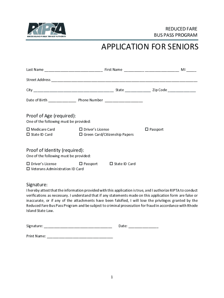 Fillable Online APPLICATION FOR SENIORS Fax Email Print - pdfFiller