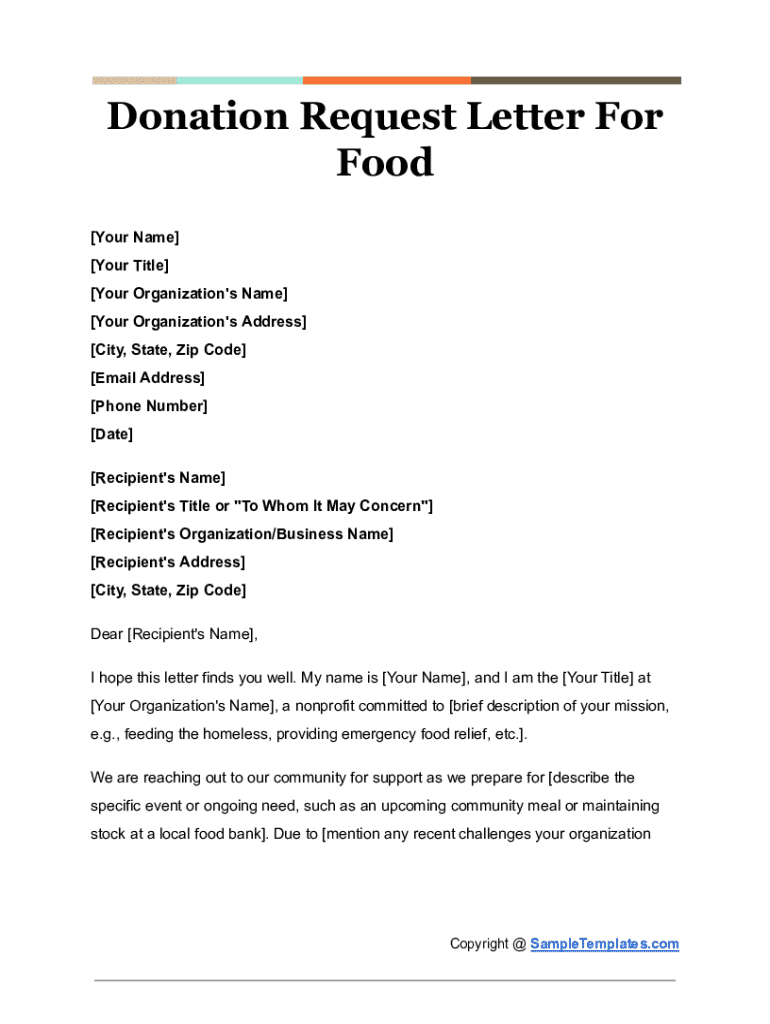 Fillable Online Free Donation Request Letter - PDFWord Fax Email Print ...