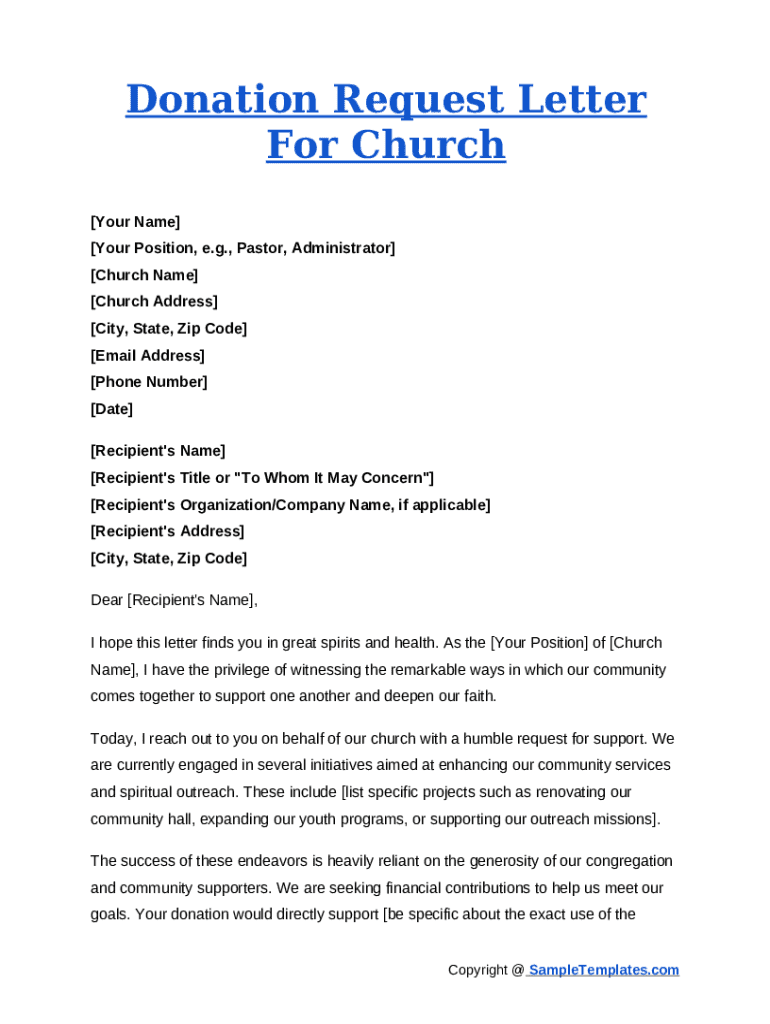 FREE 17+ Donation Request Letter Templates in Word, PDF Doc Template ...