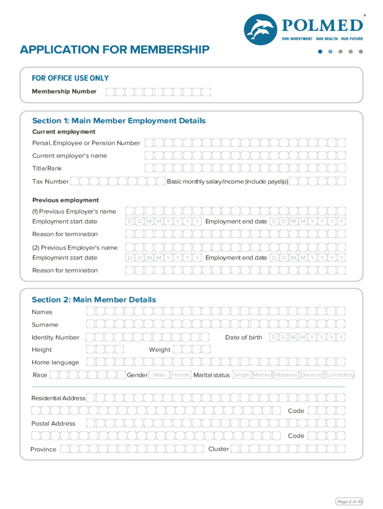 Fillable Online Polmed Membership Application form2024-Fillable Fax ...