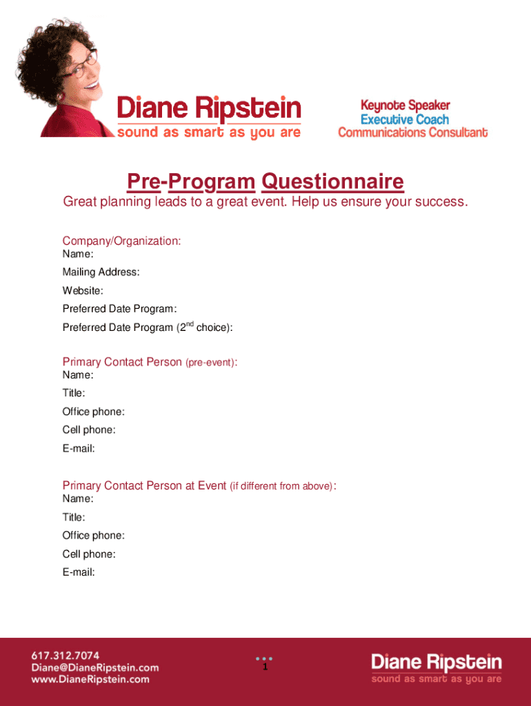 Fillable Online 45+ Pre Event Survey Questions that Skyrocket ...