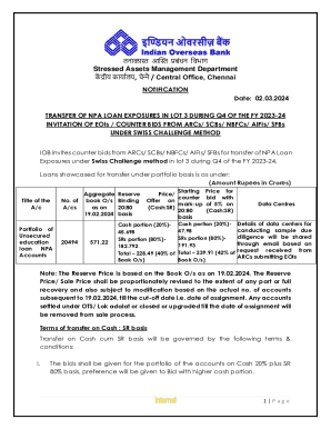 Fillable Online One stop RBI norms on transfer of loan exposures Fax ...