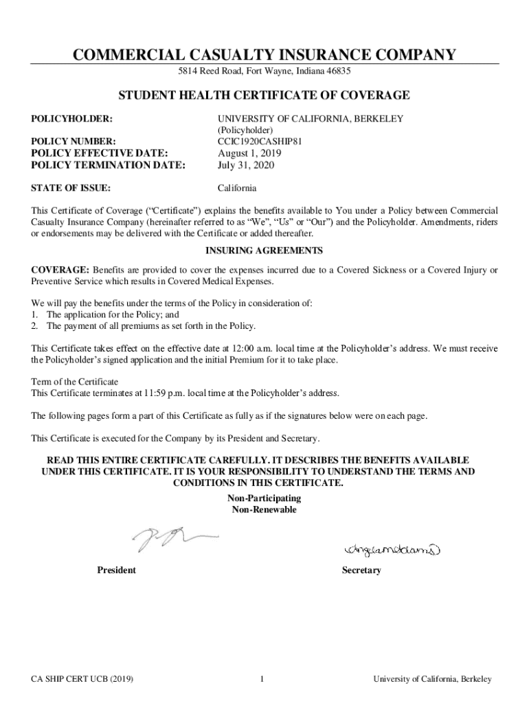 Fillable Online uhs berkeley SHIP BenefitsUniversity Health Services Fax Email Print - pdfFiller