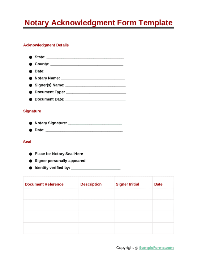 Acknowledgment Details Doc Template | pdfFiller