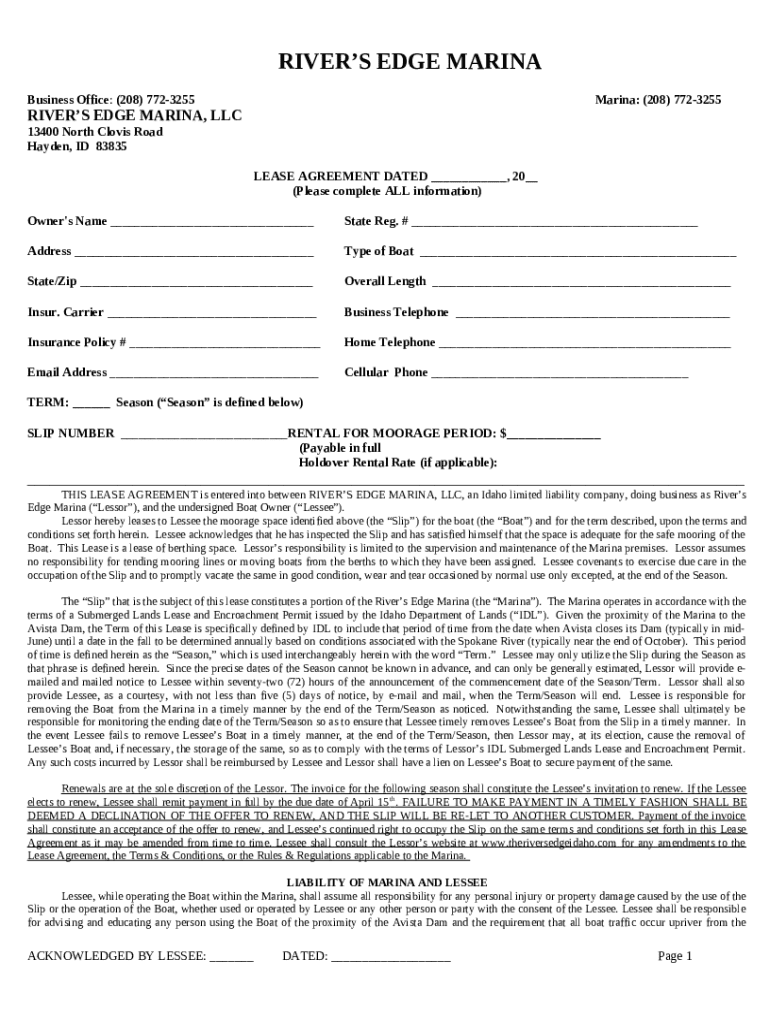 Silver Beach Marina - Lease Agreement(C0050583.DOC;2) Doc Template ...