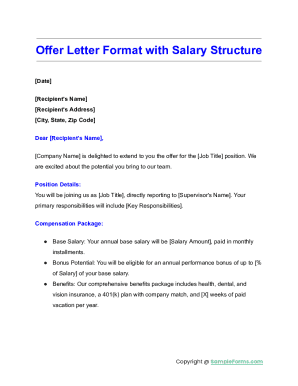 Fillable Online Fillable Online Job offer letter format Sample Template ...