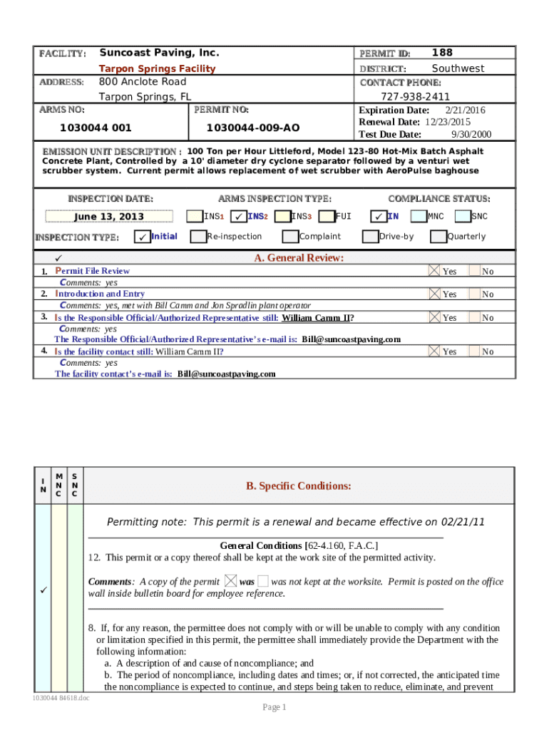 Placing Conditions on a Special Use Permit - arm-permit2k dep state fl ...
