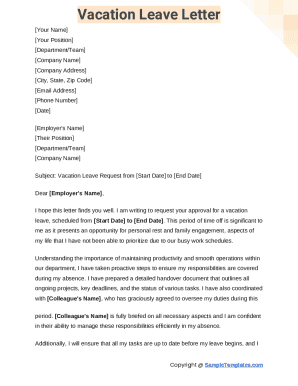 al Leave of Absence Letter Example Doc Template | pdfFiller