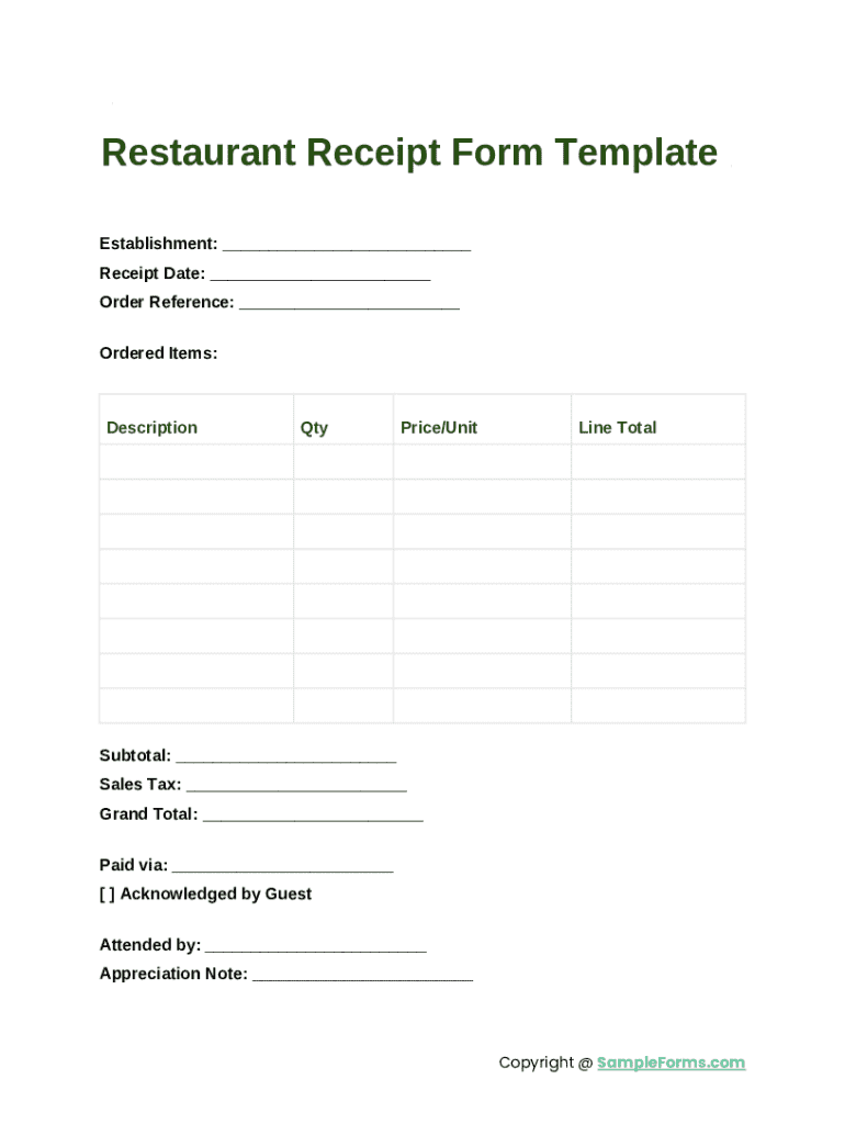 How to set up a restaurant receipt template (Guest & Kitchen ... Doc ...