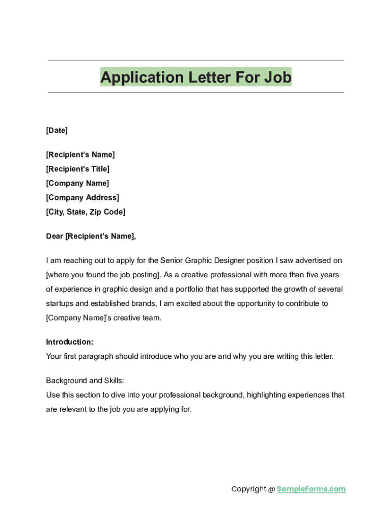 Fillable Online Job Application Emails - 30+ Examples, Format, How to ...