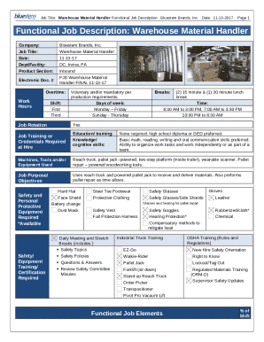 Warehouse Worker Job Description +2024 TEMPLATE Doc Template | pdfFiller