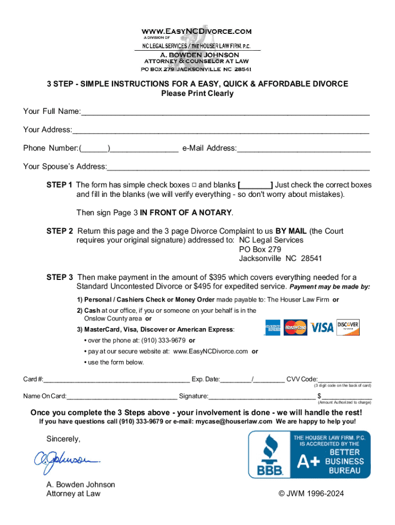 Fillable Online 3 step - simple instructions for a easy, quick ...