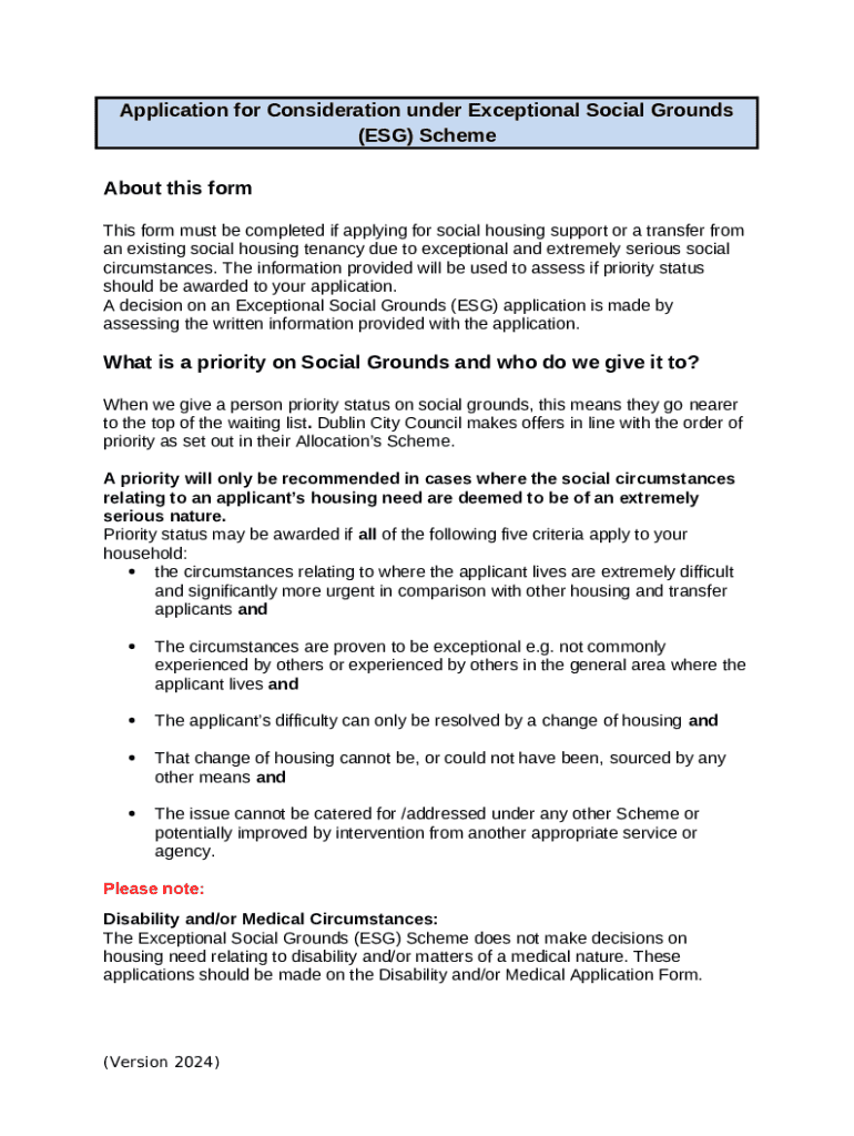 What is the Exceptional Social Grounds (ESG) Scheme? Doc Template ...