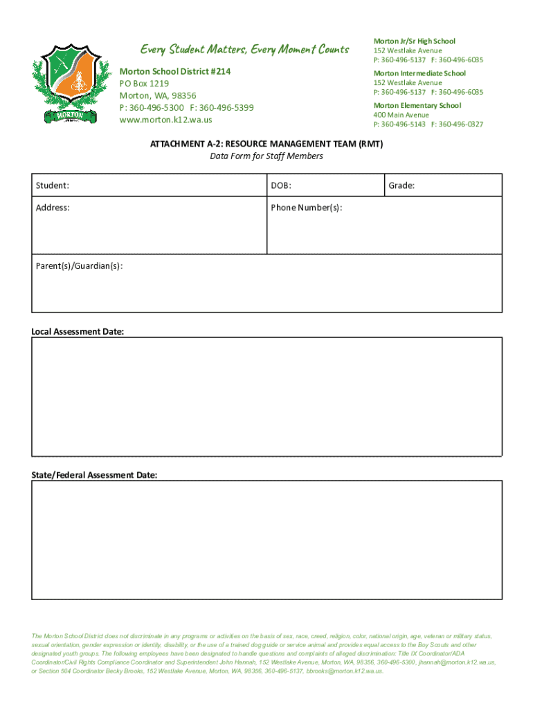 Fillable Online Attch A2 Staff Data Form Fax Email Print - pdfFiller