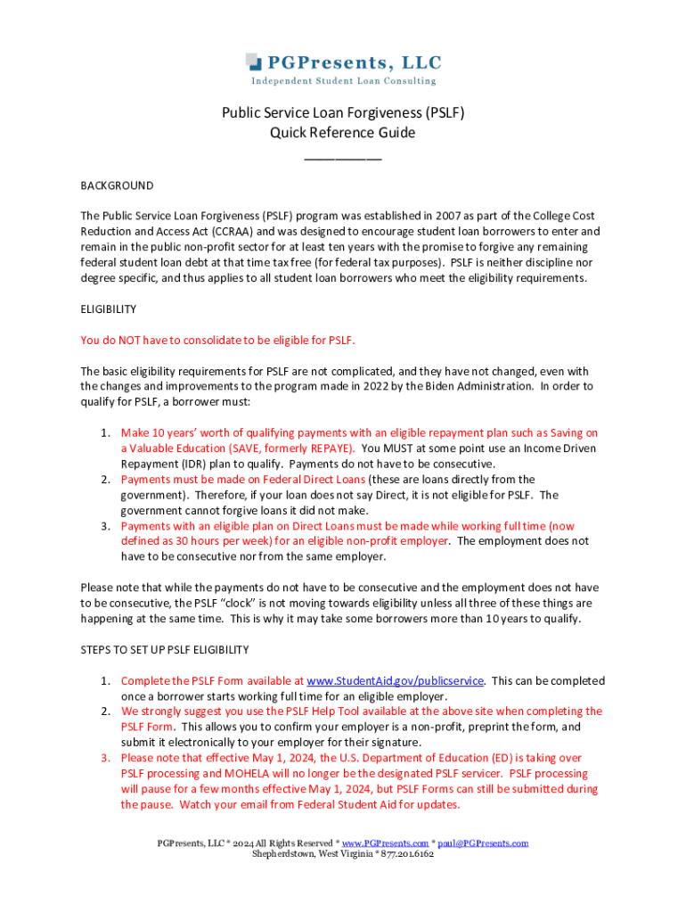 Fillable Online Public Service Loan Forgiveness Data Fax Email Print ...