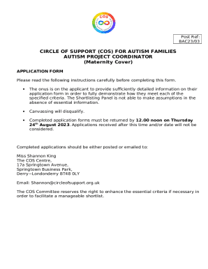 COS Job Appliction Doc Template | pdfFiller