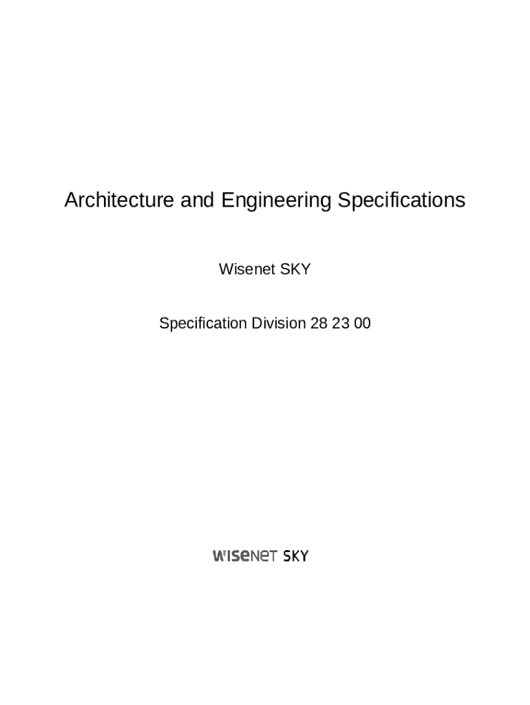 Wisenet-Sky-Cloud-VMS-Spec-Division-28-23-00- ... Doc Template | pdfFiller