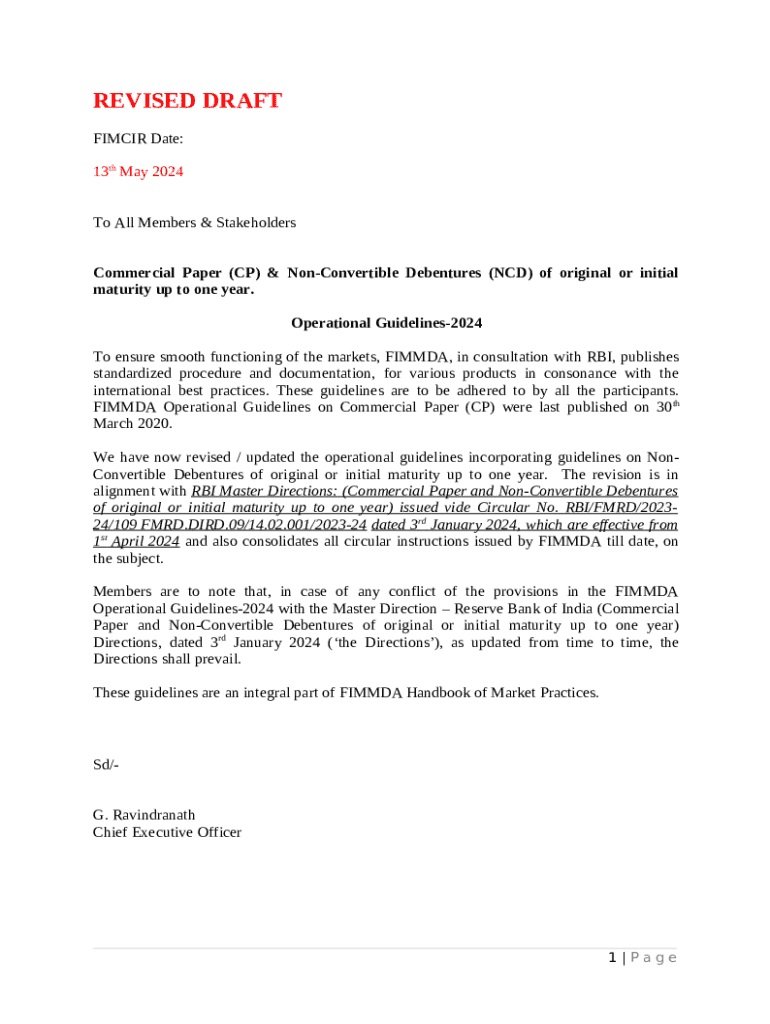 RBI's New Guidelines on Commercial Papers and Non ... Doc Template ...