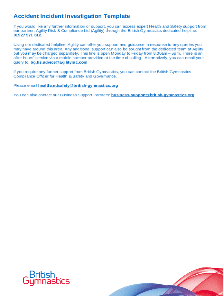 Accident Incident Investigation Template Doc Template | pdfFiller