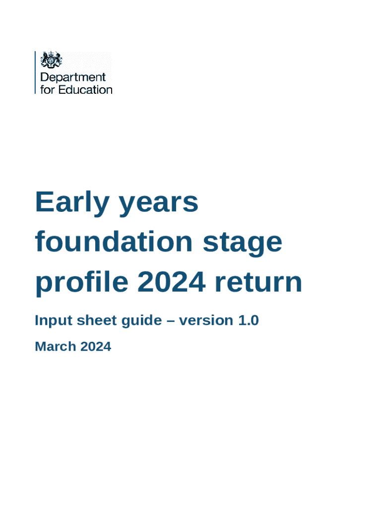 Entering and exporting Early Years Foundation Stage ... Doc Template ...