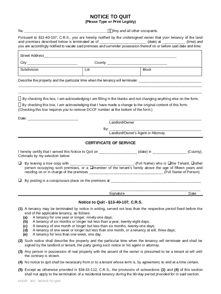 Colorado-Lease-Termination-Letter-No-Fault-Eviction. ... Doc Template ...