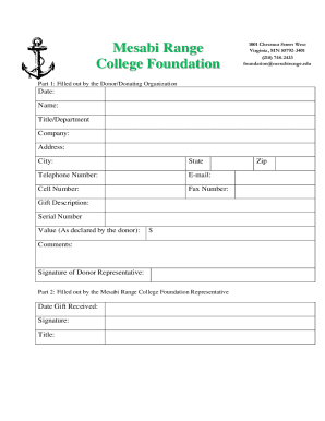 Fillable Online MRCF InKind Gift Form Fax Email Print - pdfFiller