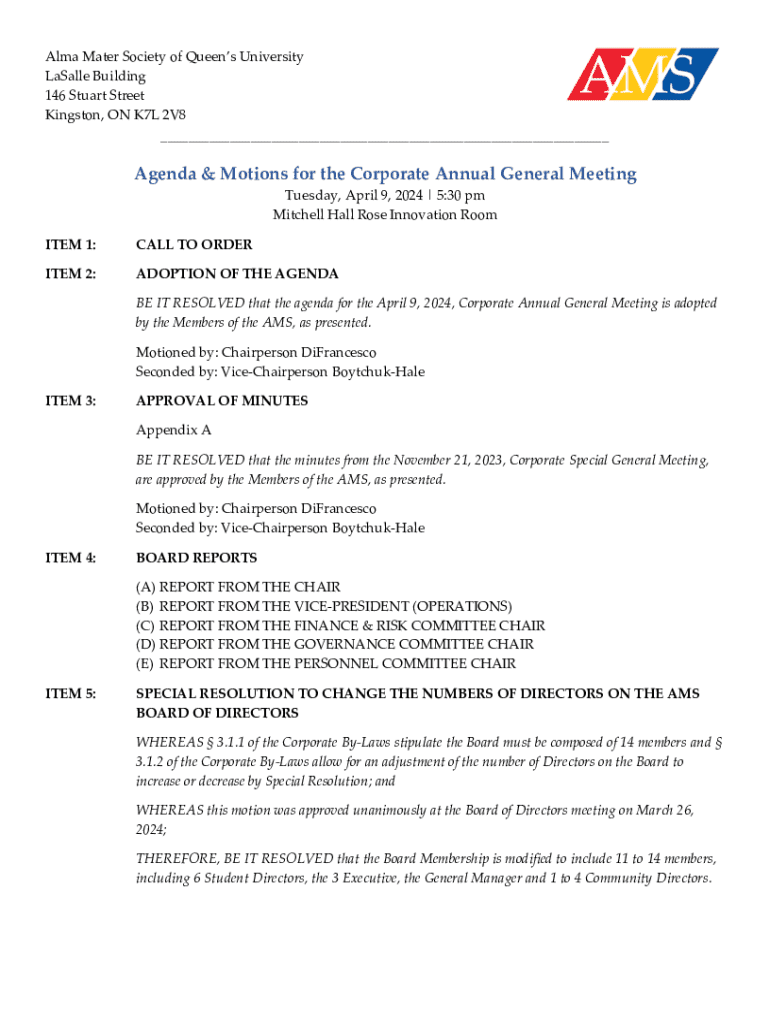 Fillable Online Alma Mater Society - Queen's University Student ...