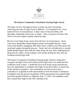 Fillable Online What It Means To Be An Eagle Scout Fax Email Print - pdfFiller