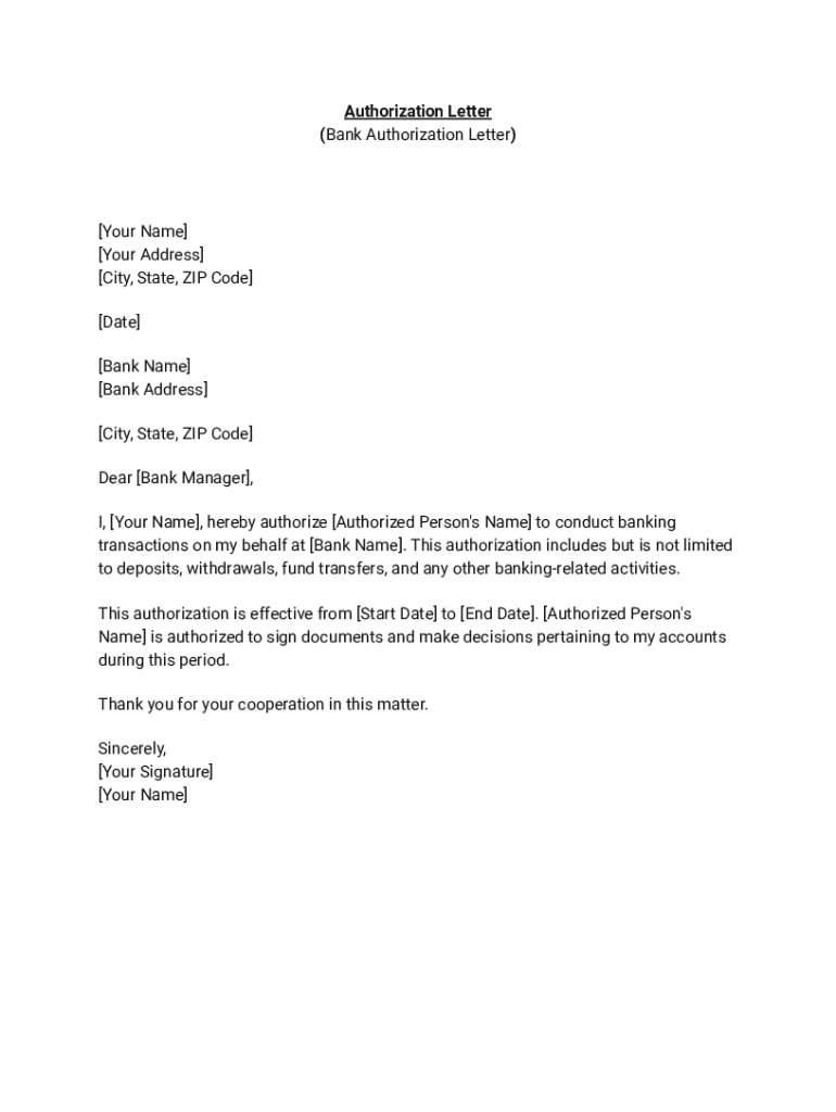 Fillable Online How To Write A Bank Authorization Letter Step by Step ...