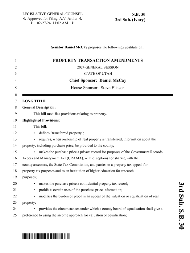 Fillable Online le utah State Senator Dan McCay Fax Email Print - pdfFiller