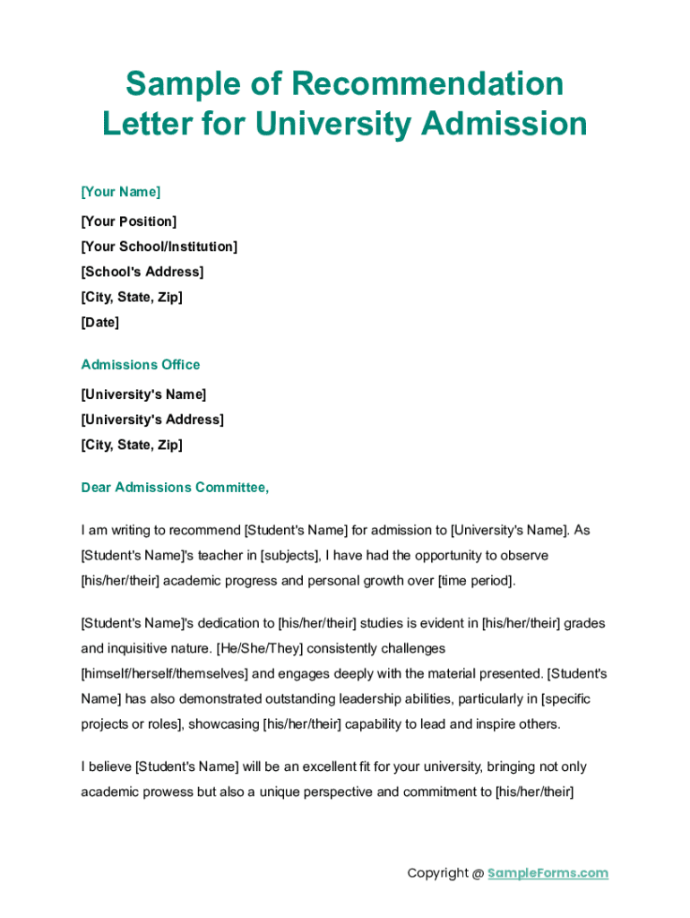 Fillable Online Letter of Recommendation For a Teacher Colleague PDF ...